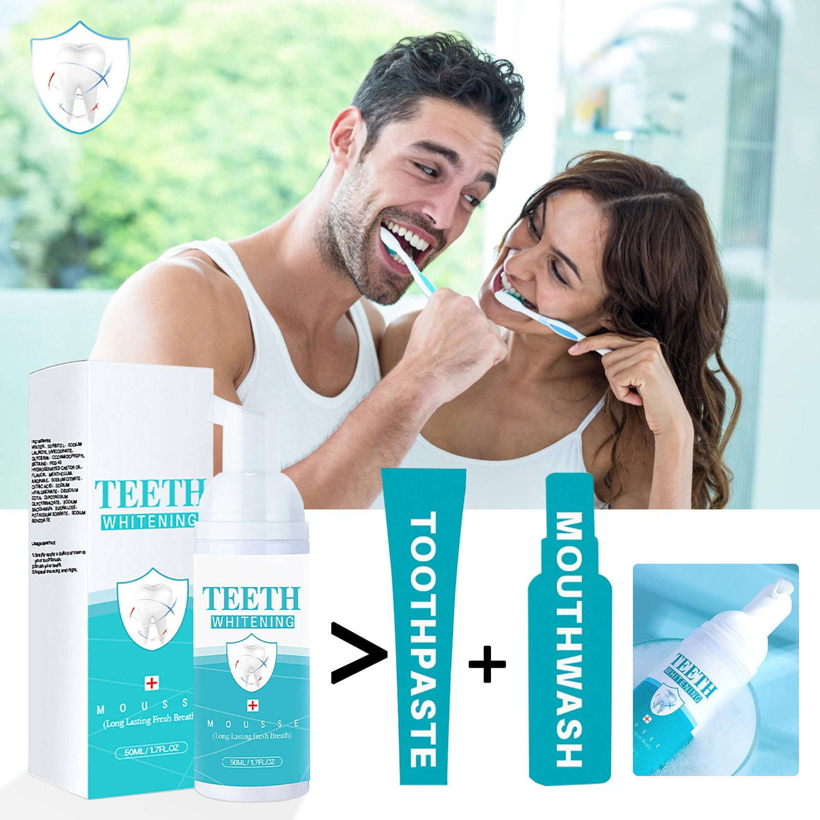 Intensive Stain Removal Whitening Toothpaste Foam Natural Formula for ...