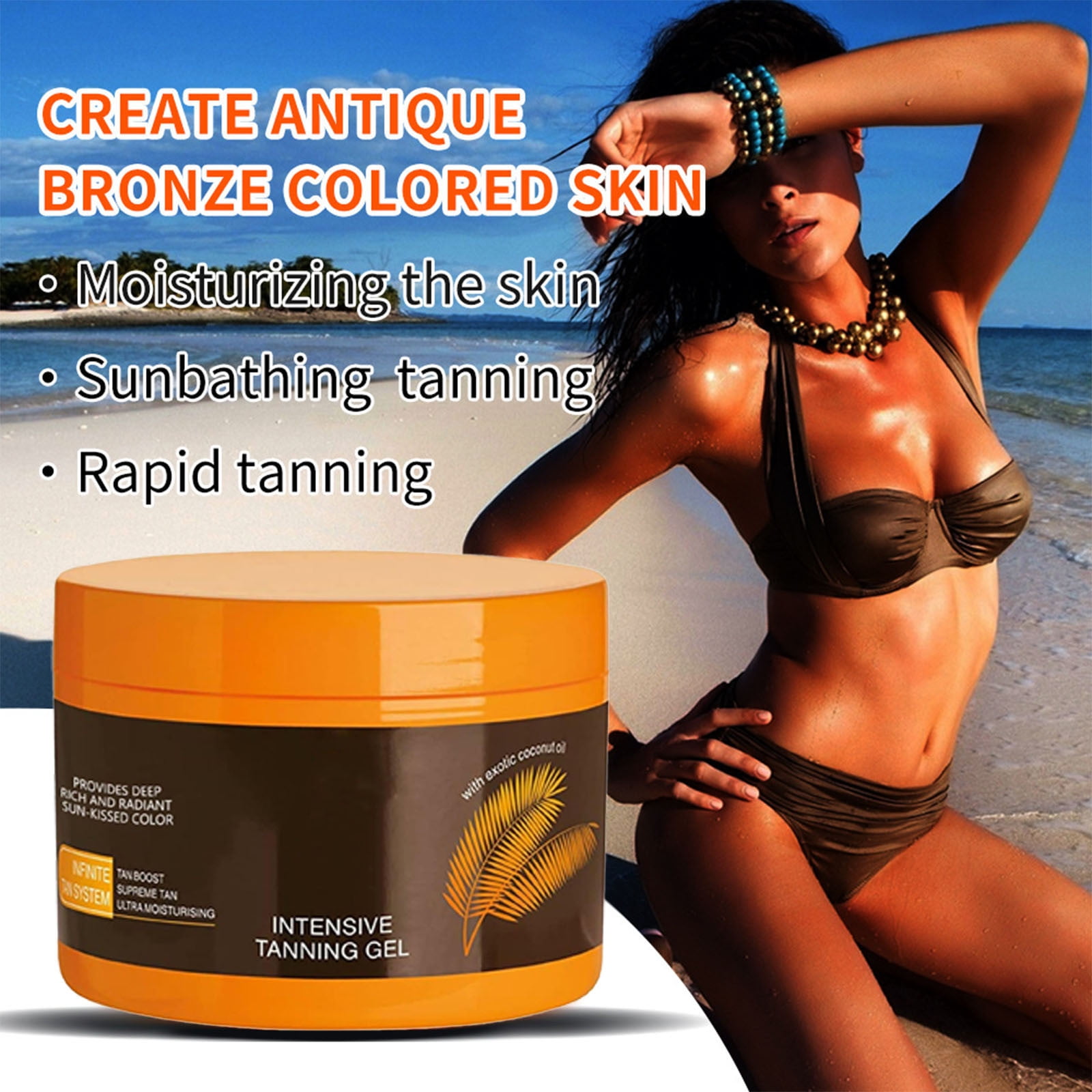 Intensive Tanning Gel Natural Tanning Lotion Brown Tanning Gel For Body Outdoor Summar Beach ...