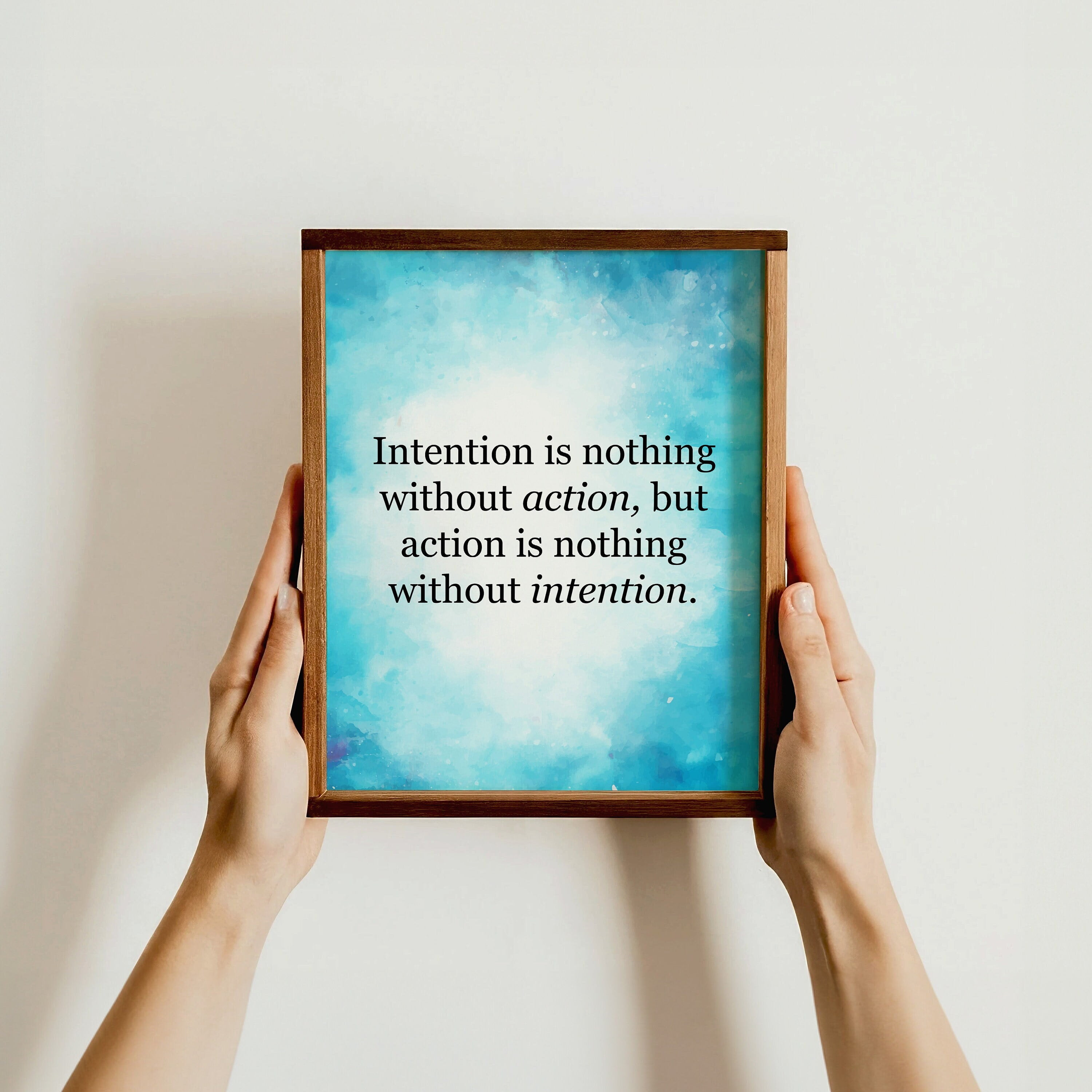 Intention Is Nothing Inspirational Wall Art | Motivational Home Decor ...