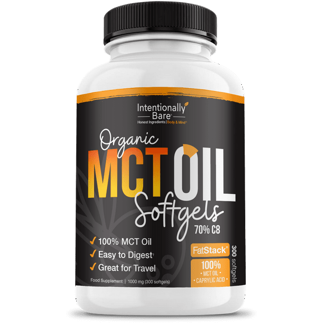 Intentionally Bare Organic MCT Oil Capsules, 70% C8, Health Supplements ...