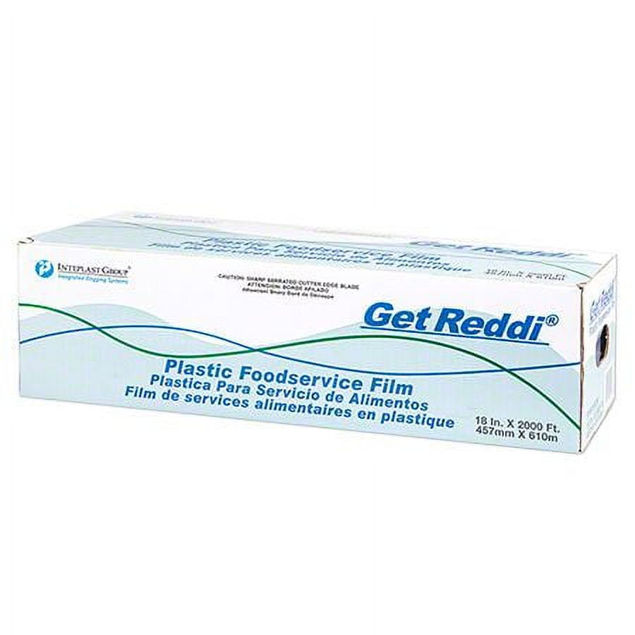 Inteplast Get Reddi Food Film Wrap Roll with Cutter, 18 inch x 2000 ...