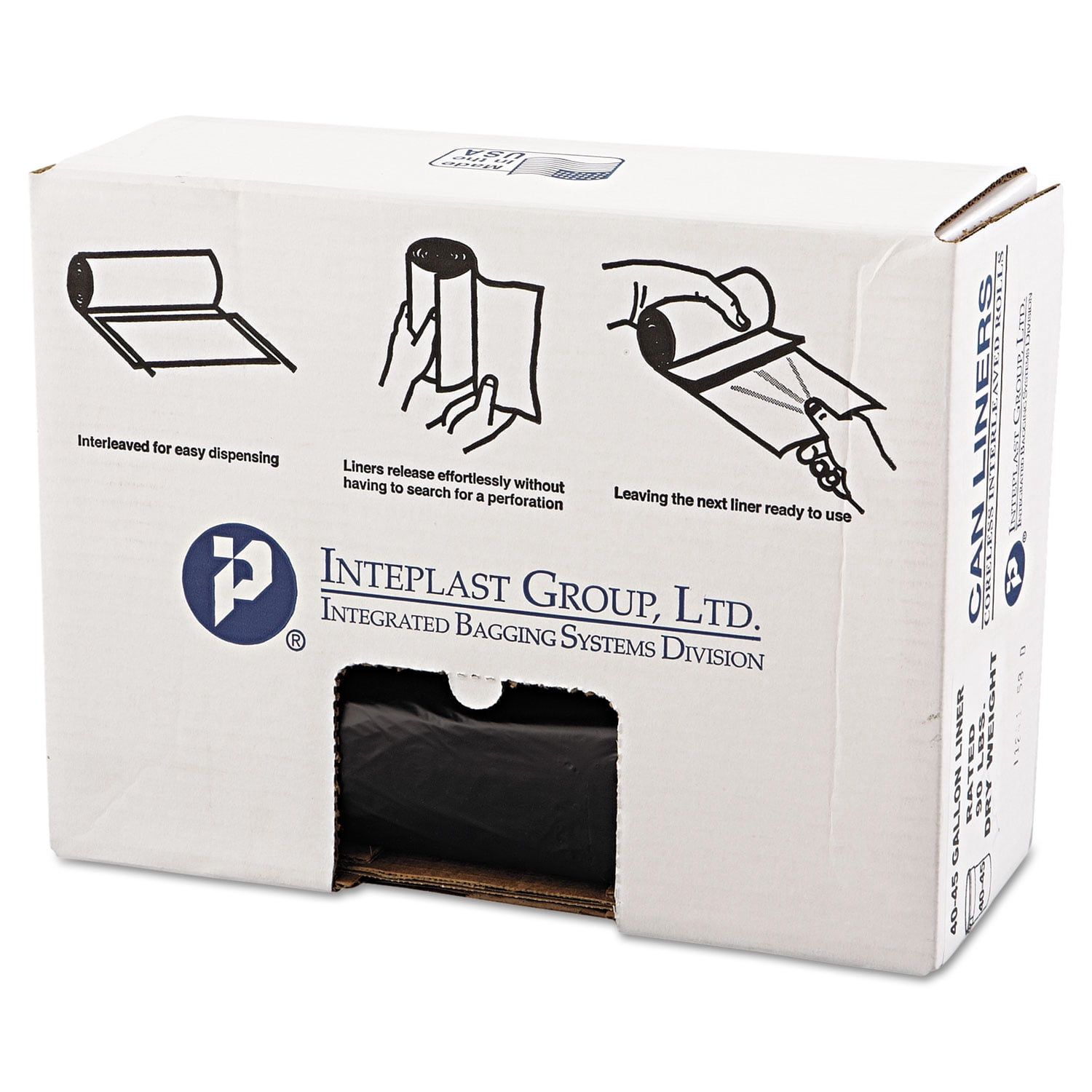 Inteplast Group High-density Commercial Can Liners Value Pack, 45 Gal ...