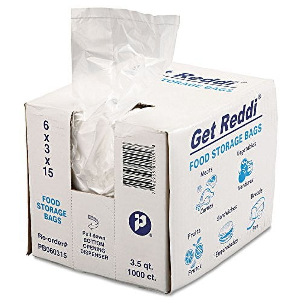 Inteplast Group PB060315 Get Reddi Food & Poly Bag, 6 x 3 x 15, 3.5qt ...