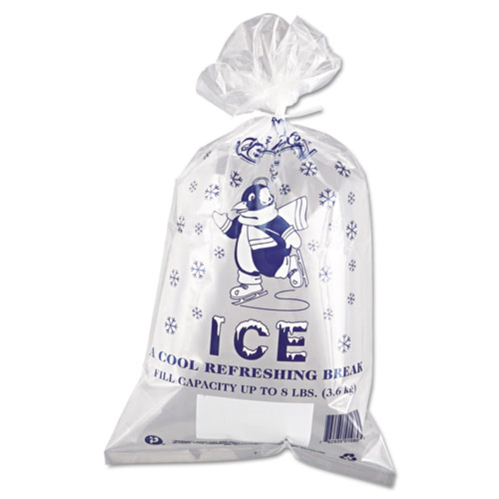 Inteplast Group Twist Tie Ice Bags, 8 lb, Clear/Blue, 100 Ct - Walmart.com