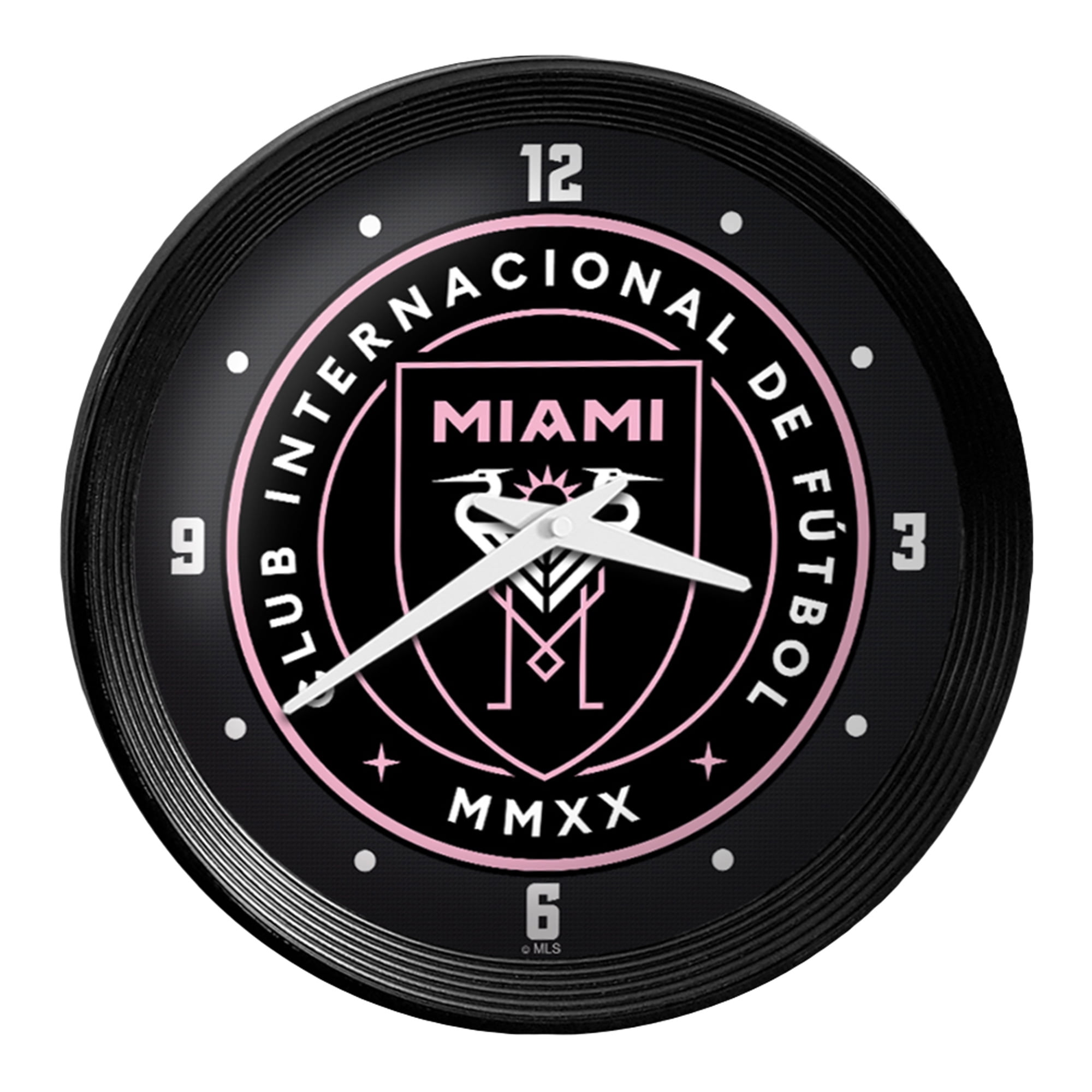 Inter Miami CF 15" Ribbed Frame Wall Clock - Walmart.com