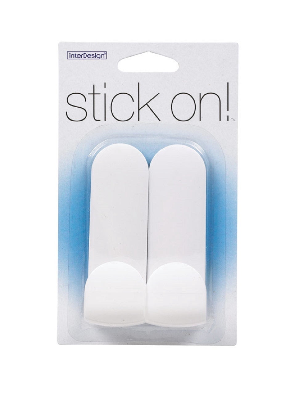 InterDesign 17301 Self Adhesive Tall Hook, White, 2-Pack, Each ...