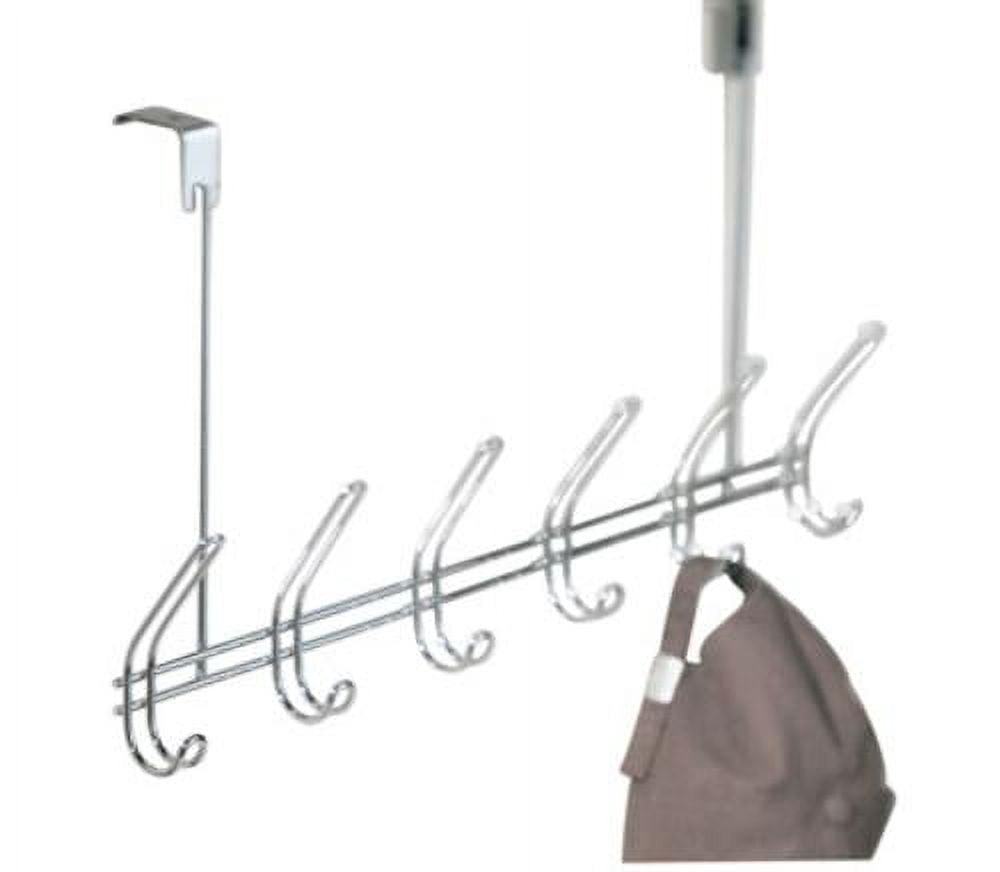 InterDesign 44002 Classico Over-The-Door Rack, 6-Hooks, Chrome, Each ...
