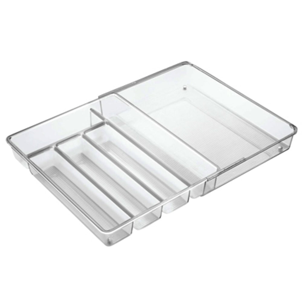 InterDesign 57430 Linus Expandable Cutlery Organizer, Clear, Plastic ...