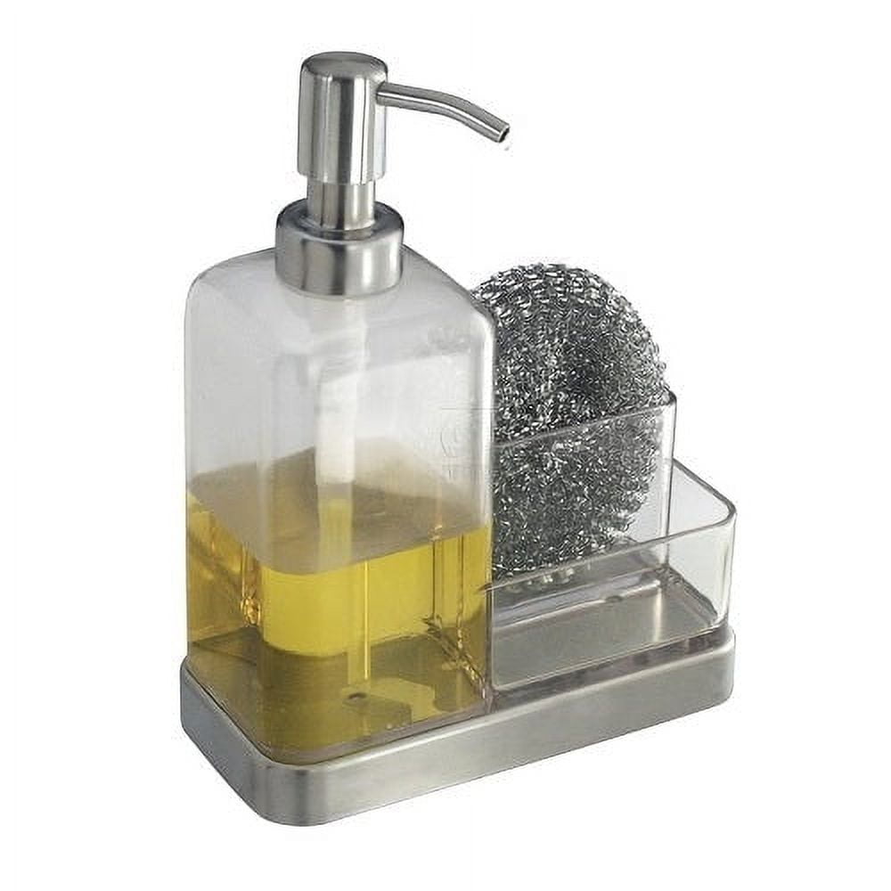 InterDesign 67080 Forma 2 Soap & Sponge Caddy, Brushed Stainless Steel ...