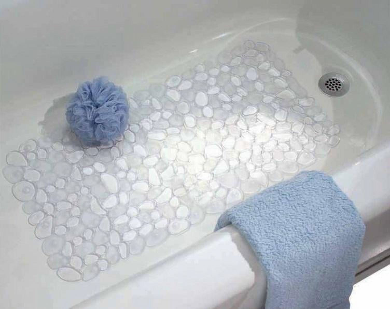 InterDesign 80010 Pebble Bath Mat, 26.5" x 12.75", Clear, Each ...