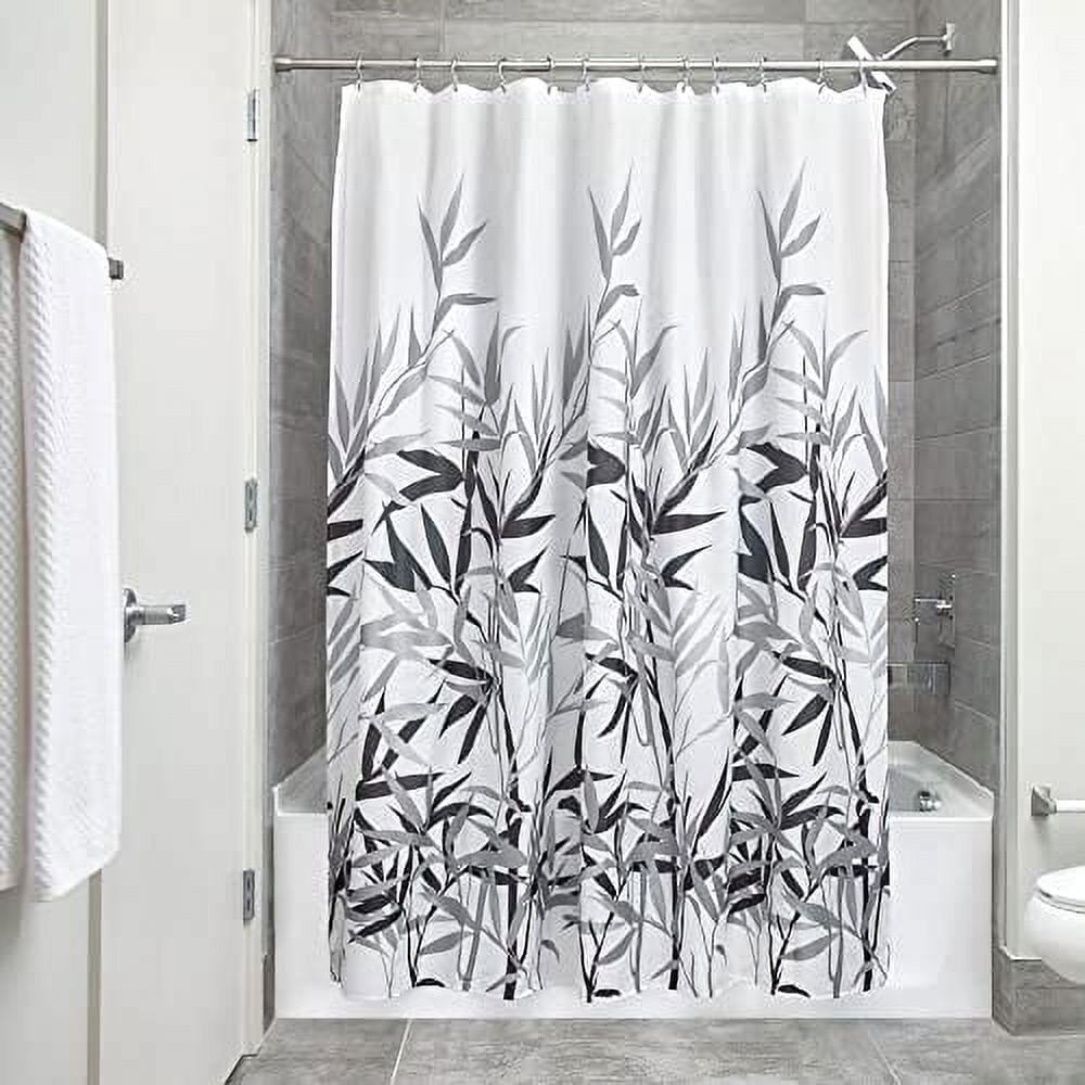 InterDesign Anzu Polyester Shower Curtain Finish: Gray Print - Walmart.com