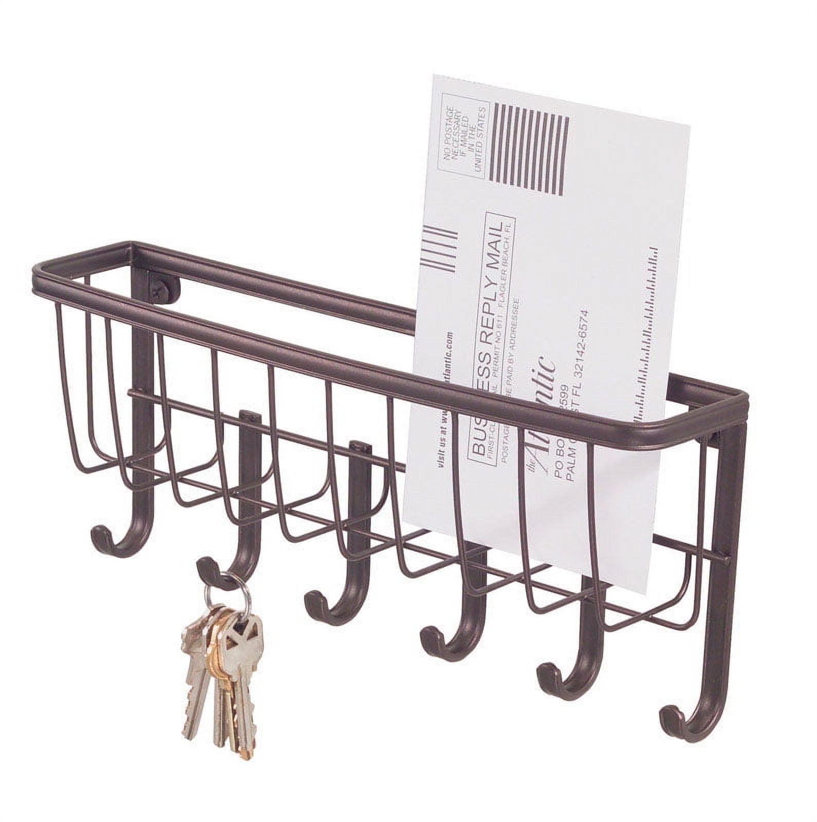 InterDesign Axis Mail Holder and Key Rack â€“ Wall Mounted Letter ...