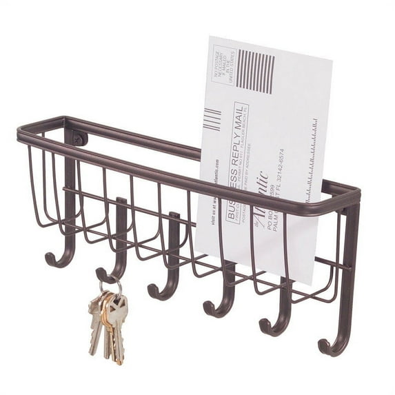 InterDesign Axis Mail Holder and Key Rack â€“ Wall Mounted Letter ...