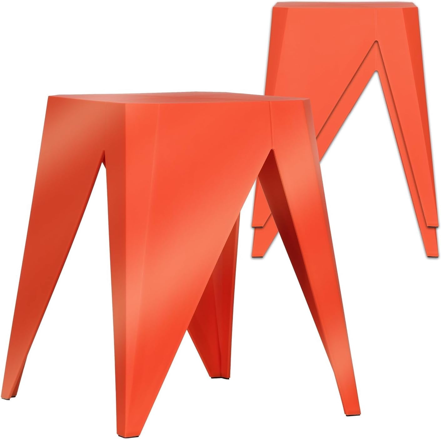 InterSpaceLiving Zuho Multi-Use Stool (2, Bright Orange) - Walmart.com