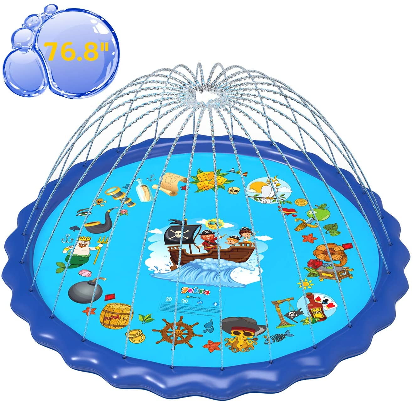 Intera 76.8" Sprinkler Mat Inflatable Splash Pad Outdoor Playable ...