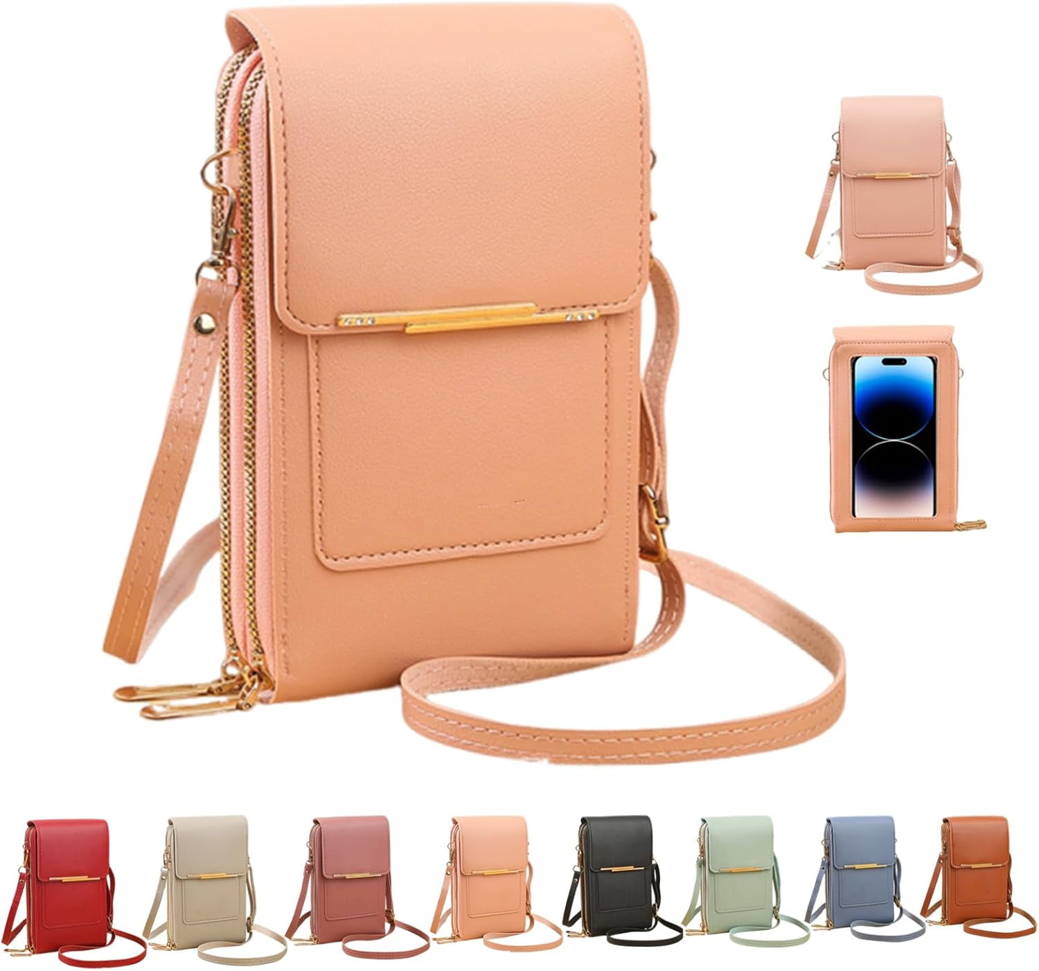 Interactik Anti-Theft Leather Bag, touch screen purse, Compact and Portable, Simple and Stylish ...