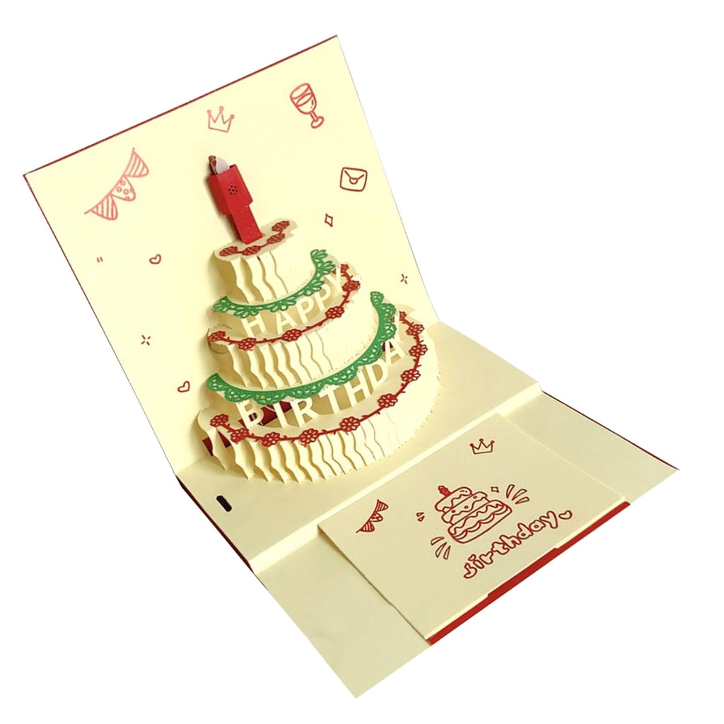 Interactive 3D Birthday Cake Card Funny 3D Multilayer Birthday Cake ...