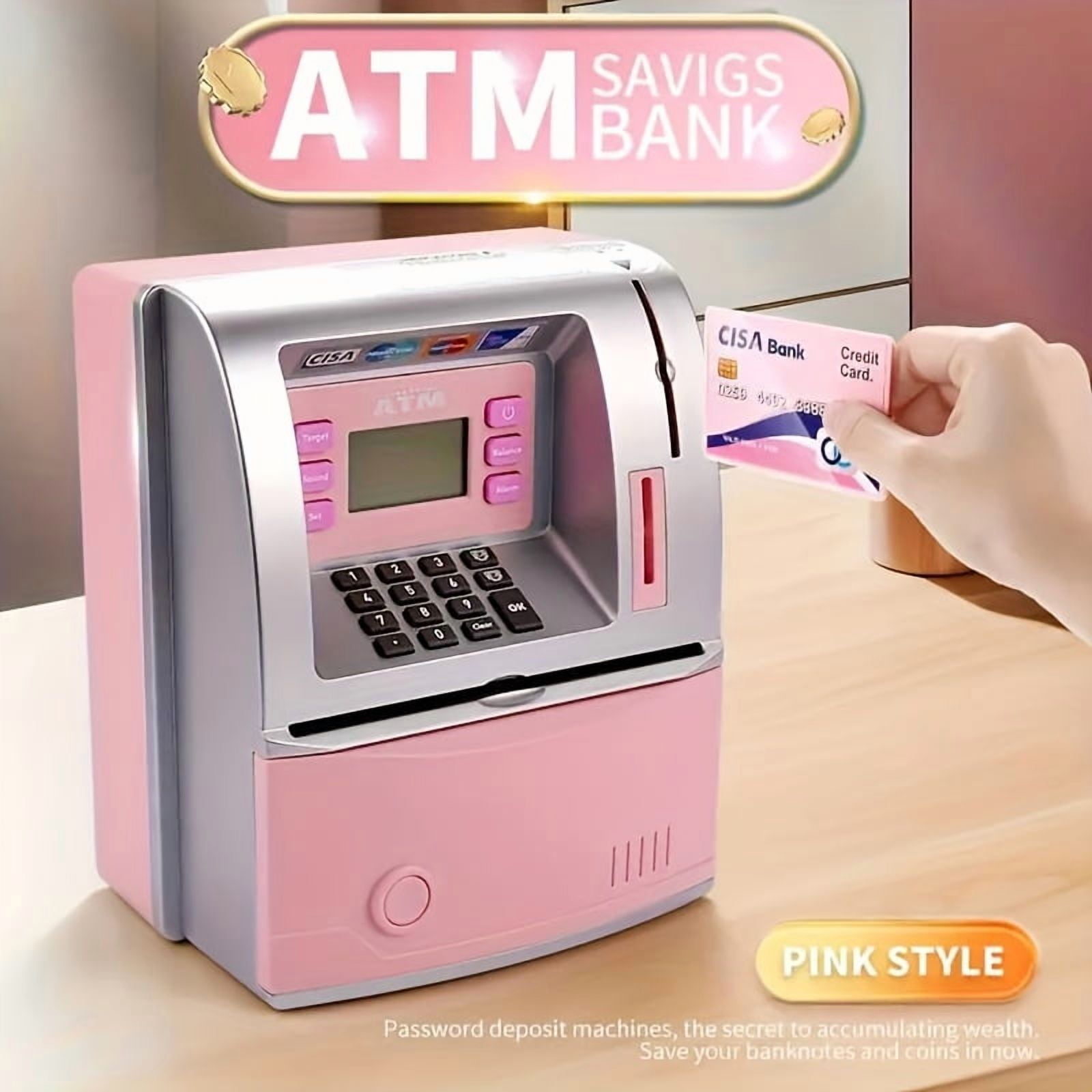 Interactive ATM-Style Toy Savings Bank with Debit Card, Automatic Coin ...