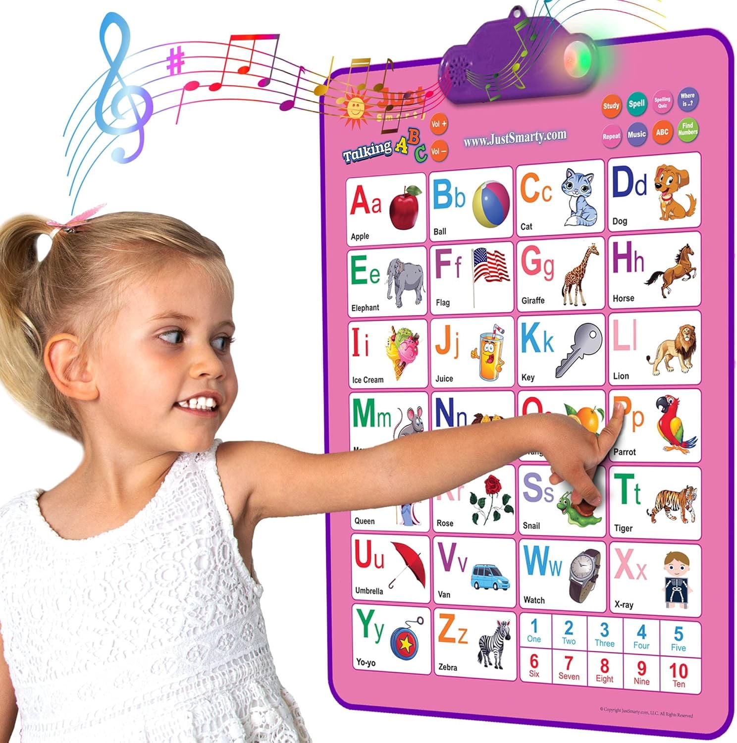 Interactive Alphabet Wall Chart | Talking ABCs & 123s Music Poster with ...