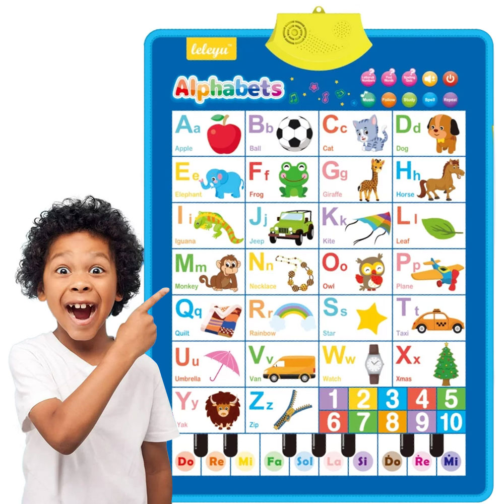 Interactive Alphabet Wall Chart for Toddlers ABC Letters, Numbers ...