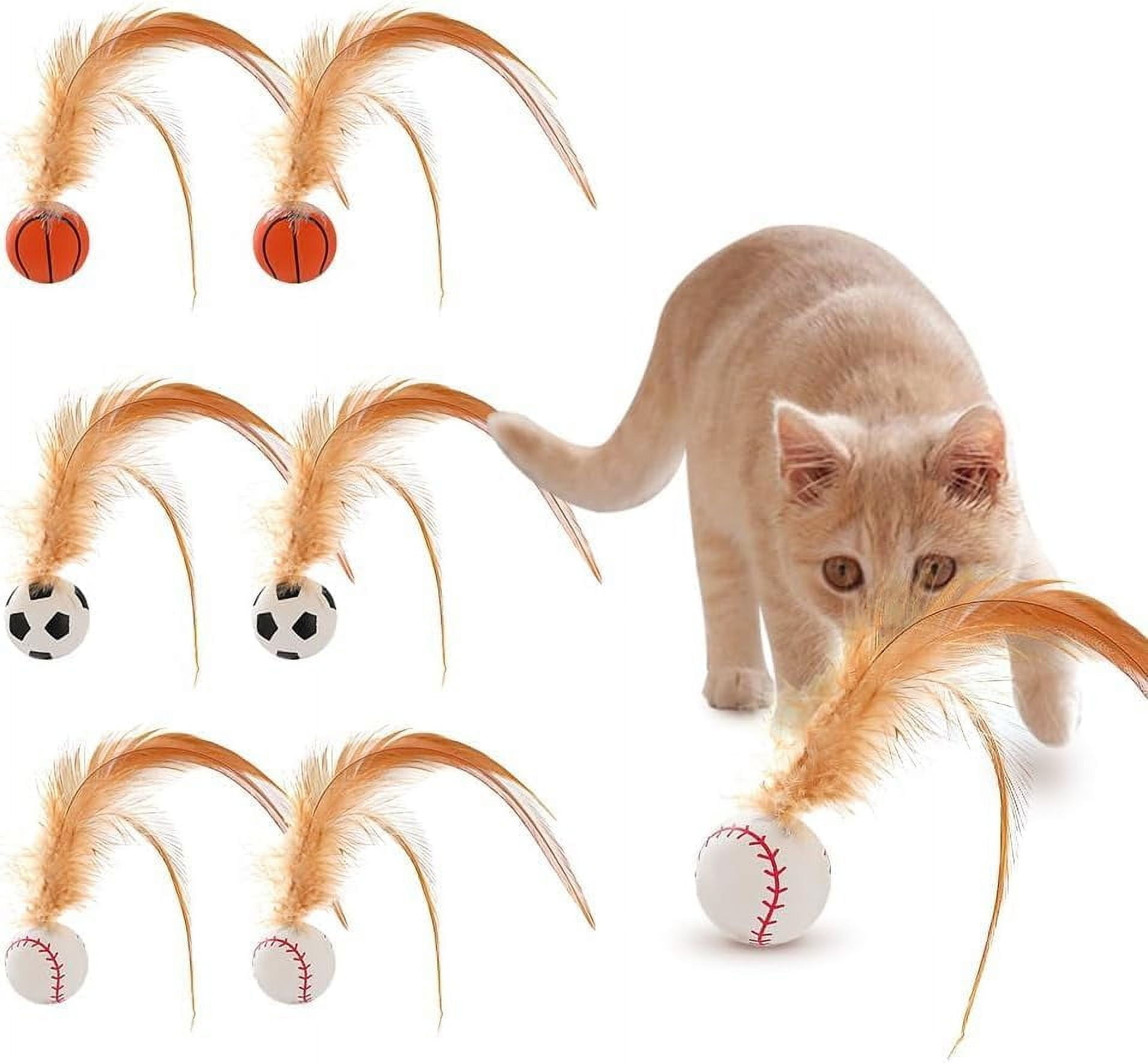 Interactive Badminton Toy Set Cat, 2025 Upgraded Cat Ball with Feathers ...