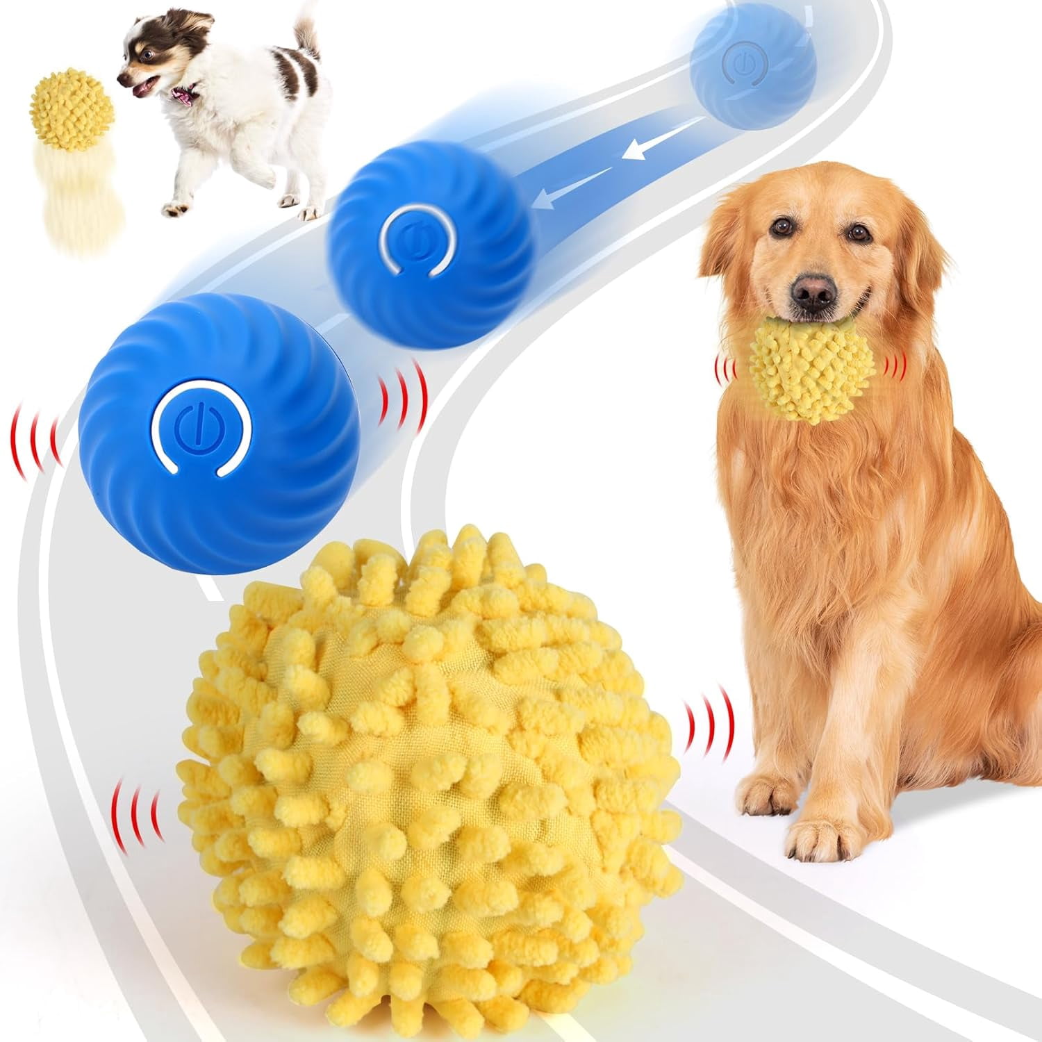 Interactive Ball for Dogs, Automatic Moving Dog Toy Ball with Cover ...