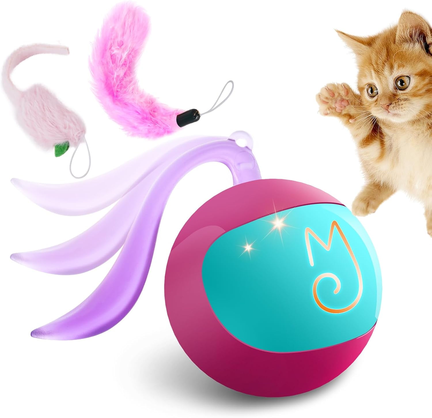 Interactive Ball Set, Fun , Automatic Rolling Chase Ball with Fluffy ...