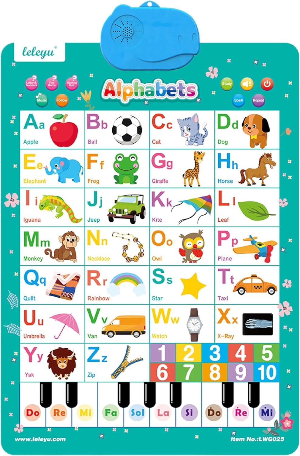Interactive Bilingual Learning Poster for Toddlers, Electronic English ...