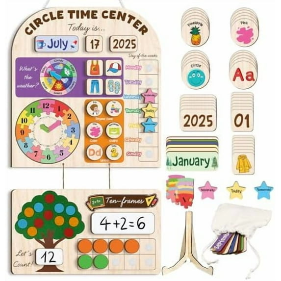 Interactive Calendar for Kids Ages 3-8, Circle Time Learning Center ...
