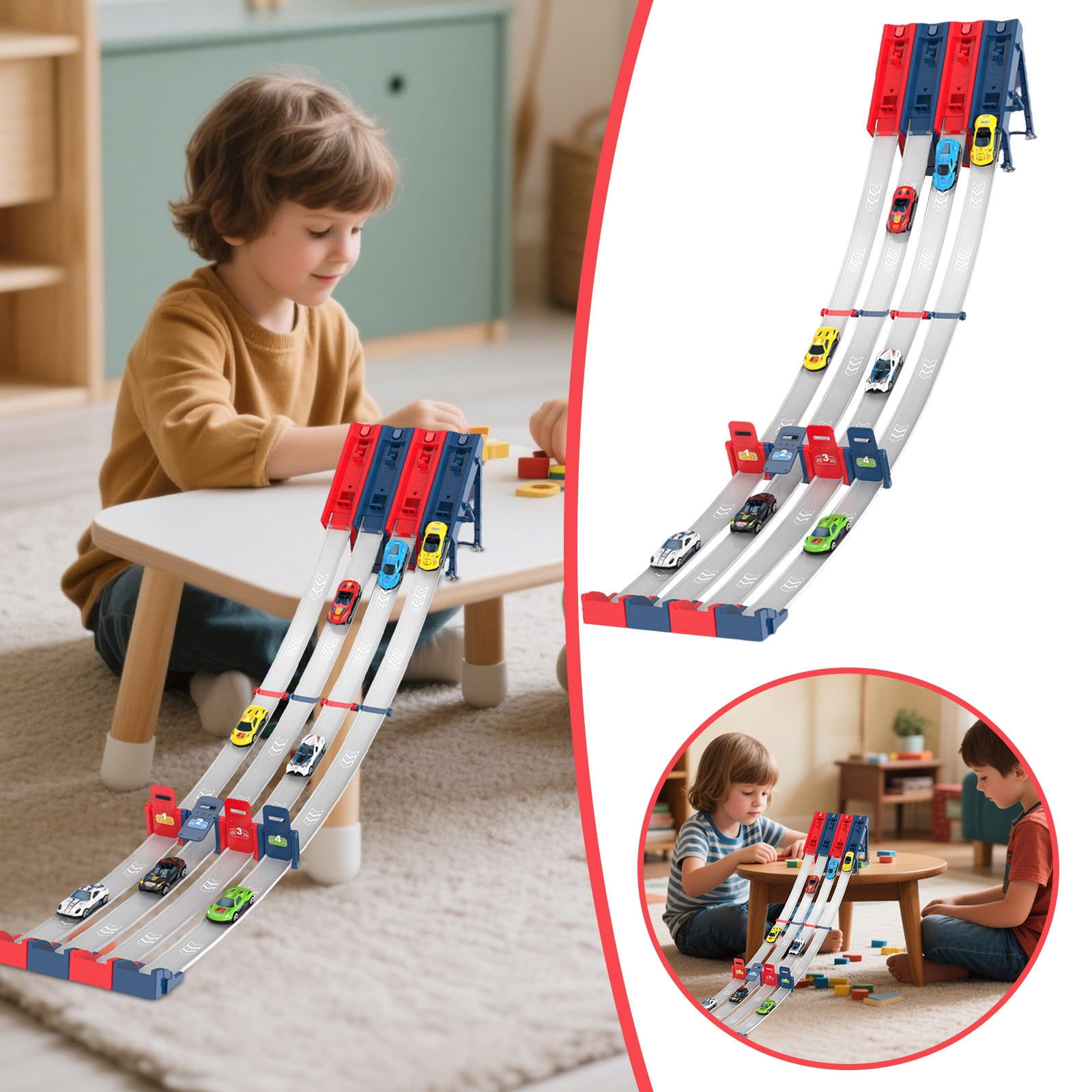 Interactive Car Racing Toy Set with Catapult for Kids Educational ...