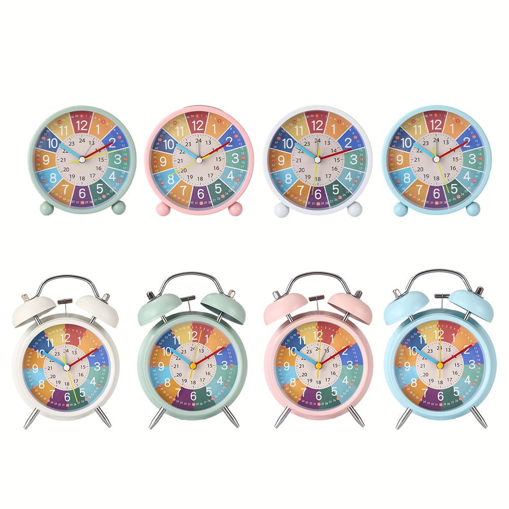 Interactive Cartoon Alarm Clock with Soft Night Light Silent Desktop ...