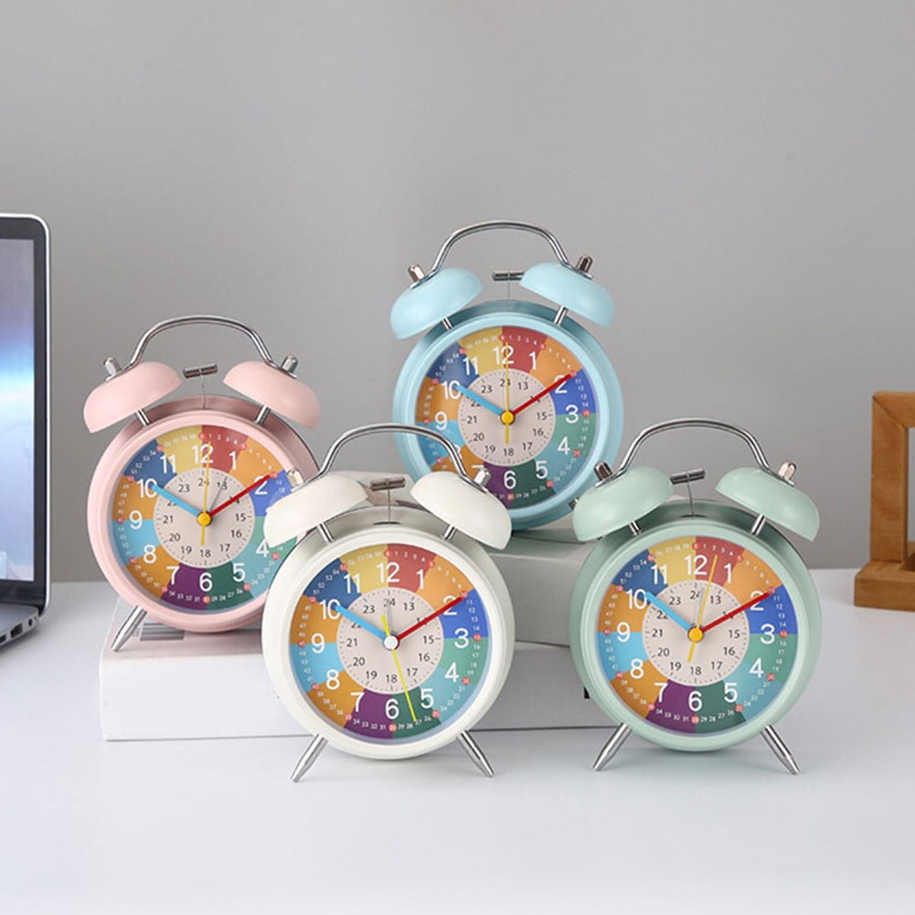 Interactive Cartoon Alarm Clock with Soft Night Light Silent Desktop ...