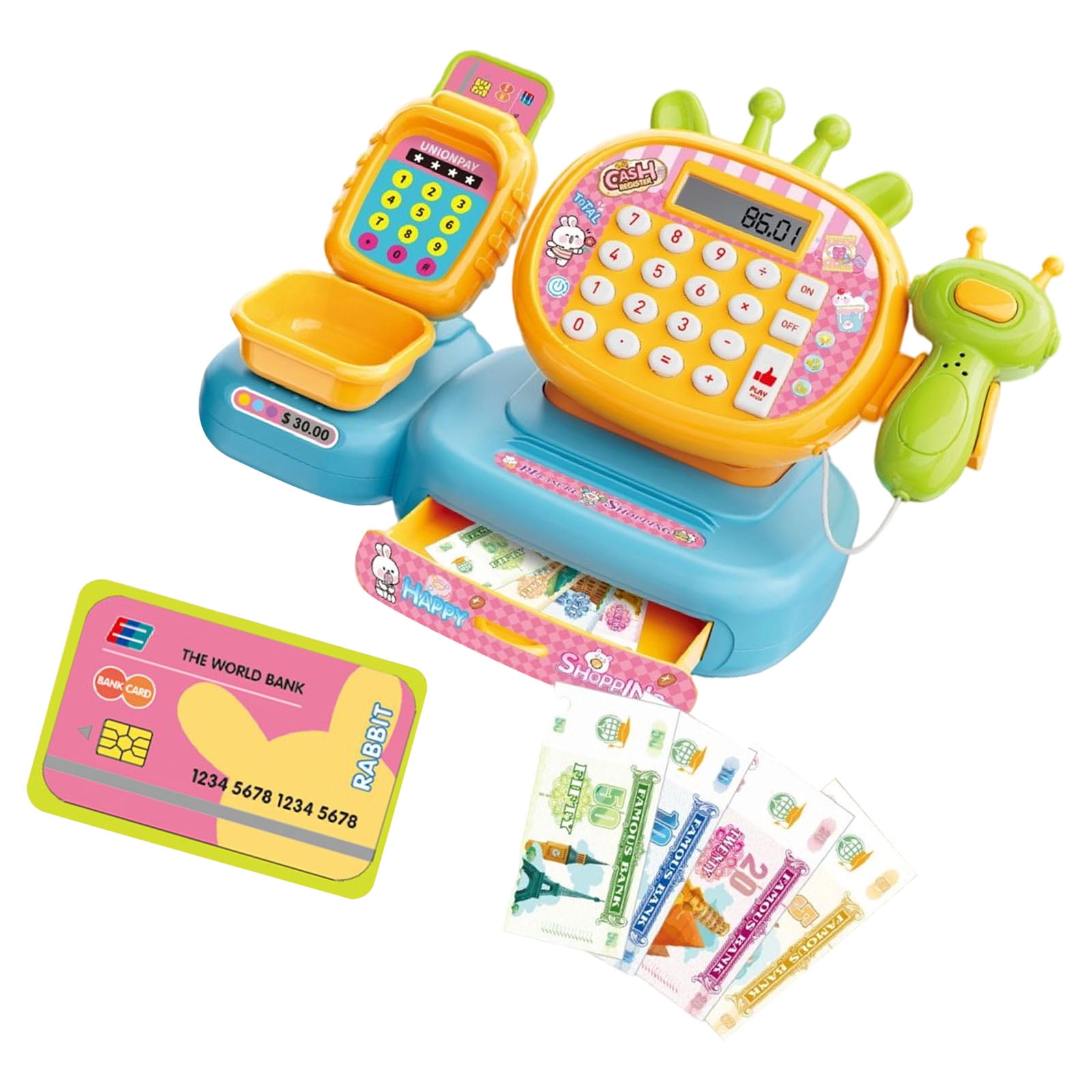 Interactive Cash Register Toy for Kids, Pretend Supermarket Checkout ...