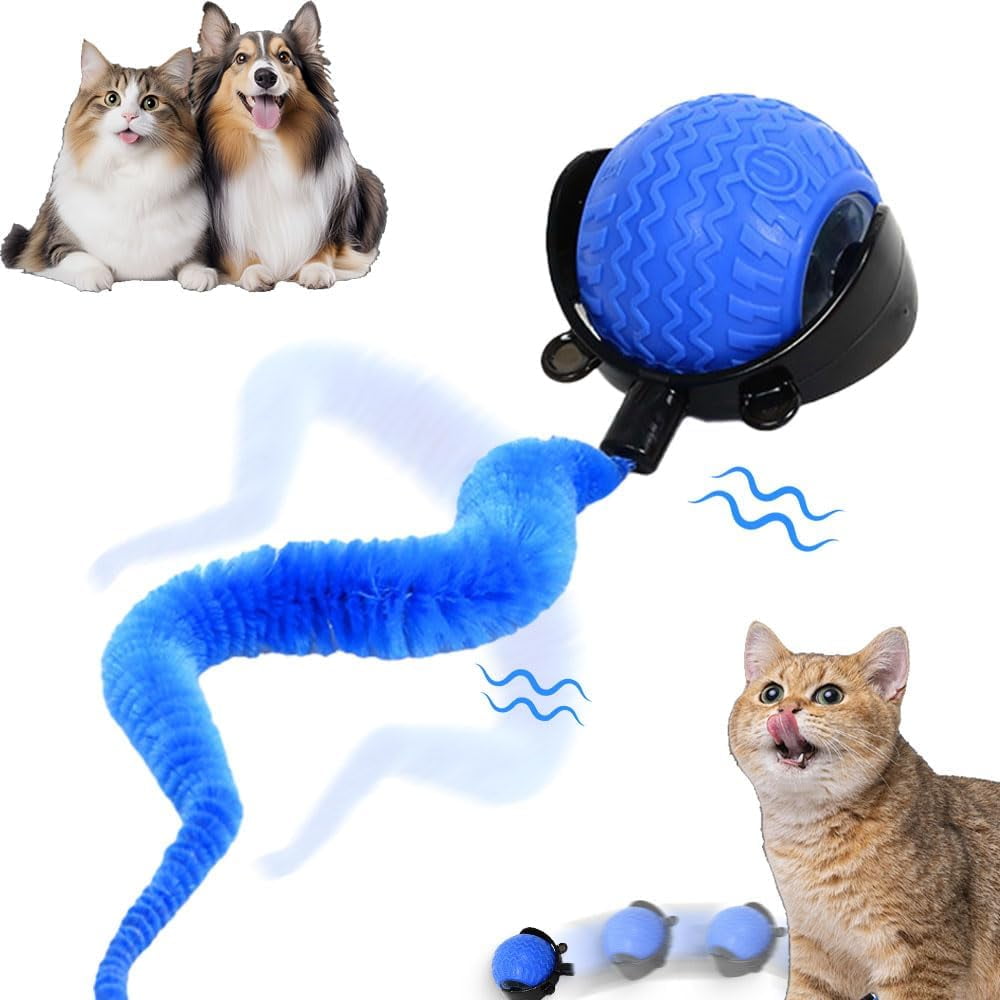 Interactive Cat Ball Toy, 2025 New Rechargeable Cat Ball Toys with Cord ...