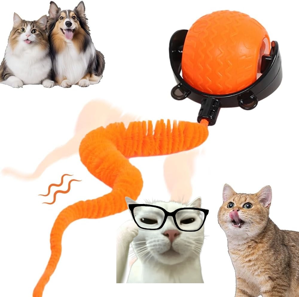 Interactive Cat Ball Toy, 2025 New Rechargeable Cat Ball Toys with Cord ...