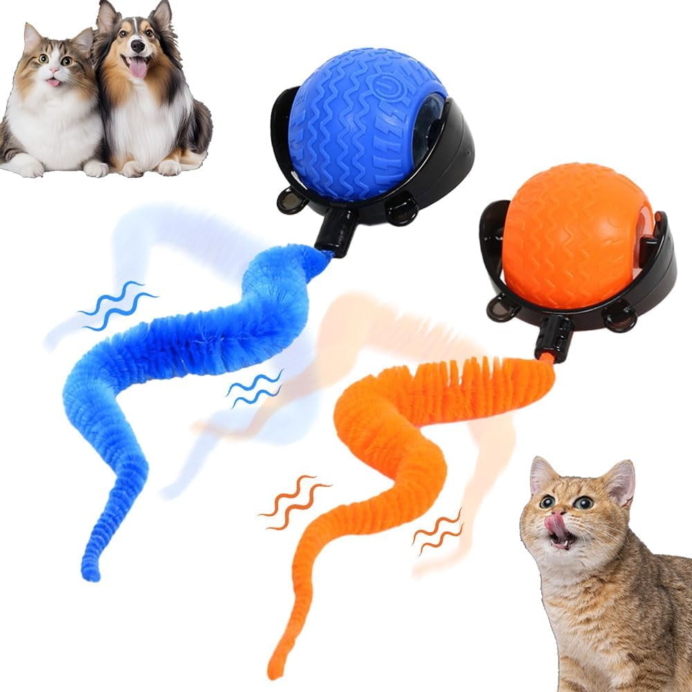 Interactive Cat Ball Toy, 2025 New Rechargeable Cat Ball Toys with Cord ...