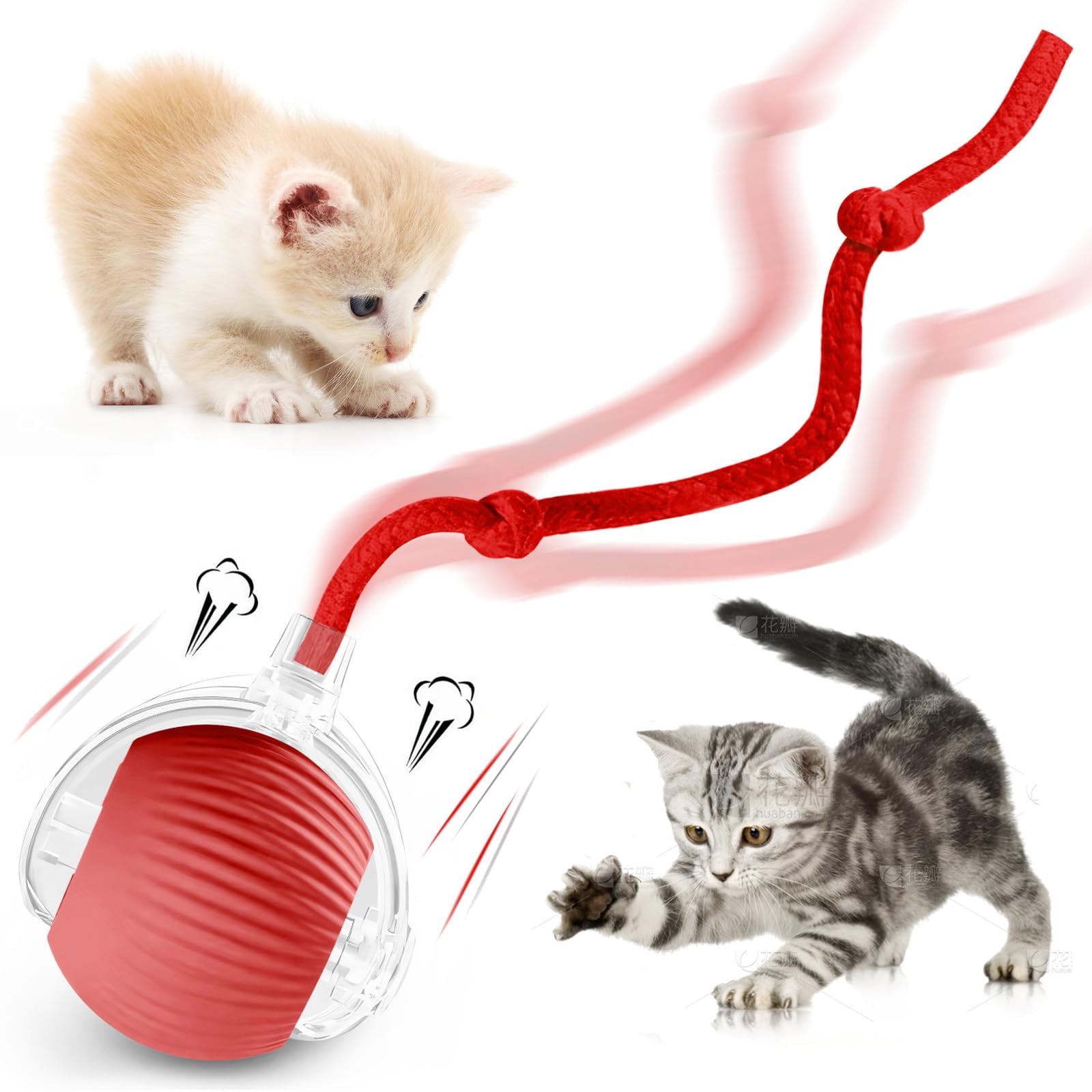 Interactive Cat Ball Toys for Indoor Cats, Upgraded Automatic Cat Toys ...