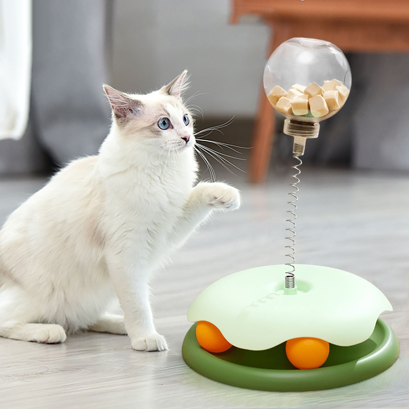Interactive Cat Dog Feeder Toy Cat Treat Dispenser Toy with Roller ...