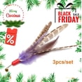 Interactive Cat Feather Toy-Cat Toy Wand Replacement Feathers with Bell ...