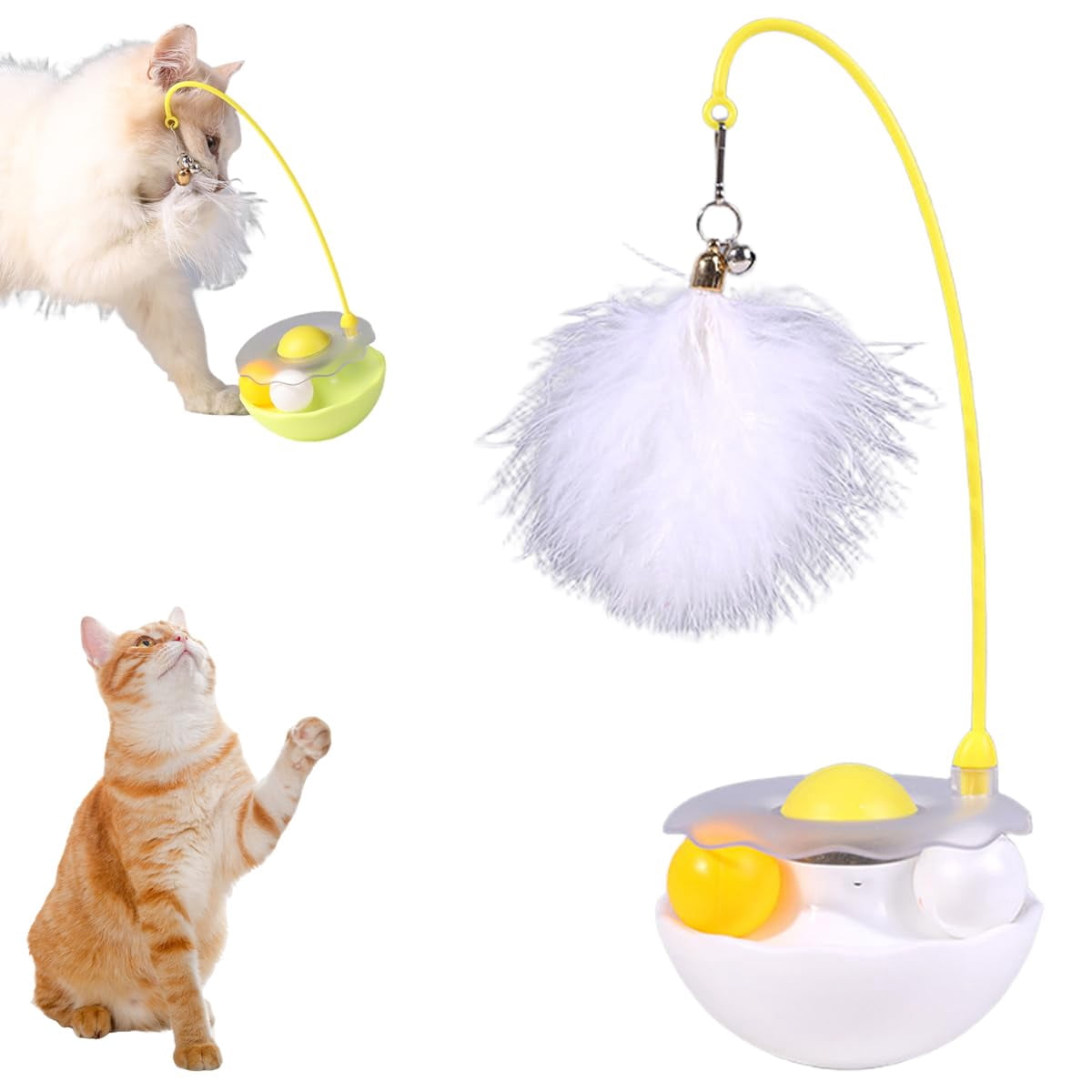 Interactive Cat Feather Toys, 2025 New Automatic Interactive Cat Toys ...