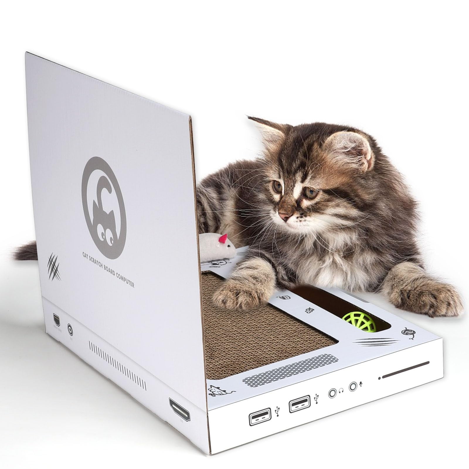 Interactive Cat Laptop Toy - Durable Cat Computer With Scratcher ...