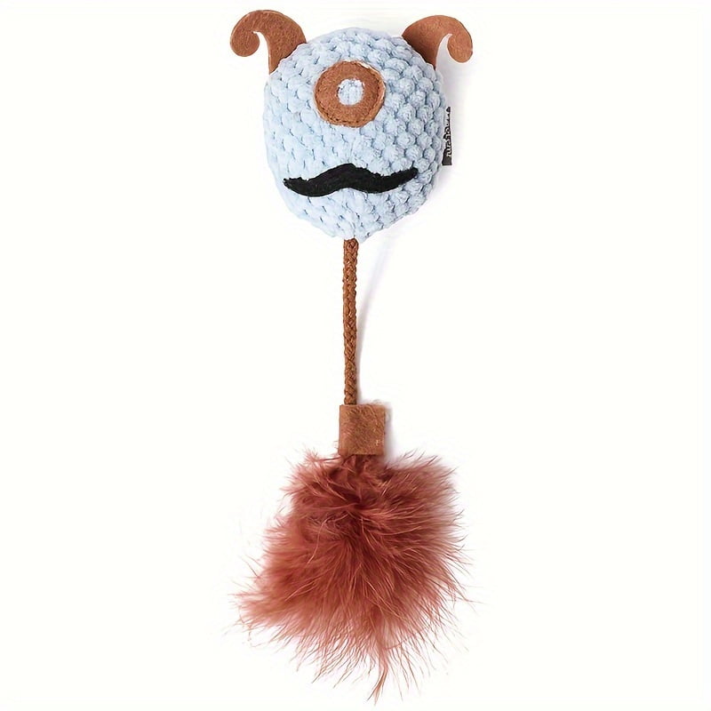 Interactive Cat Monster Plush Toy With Squeaker - Durable Polyester ...