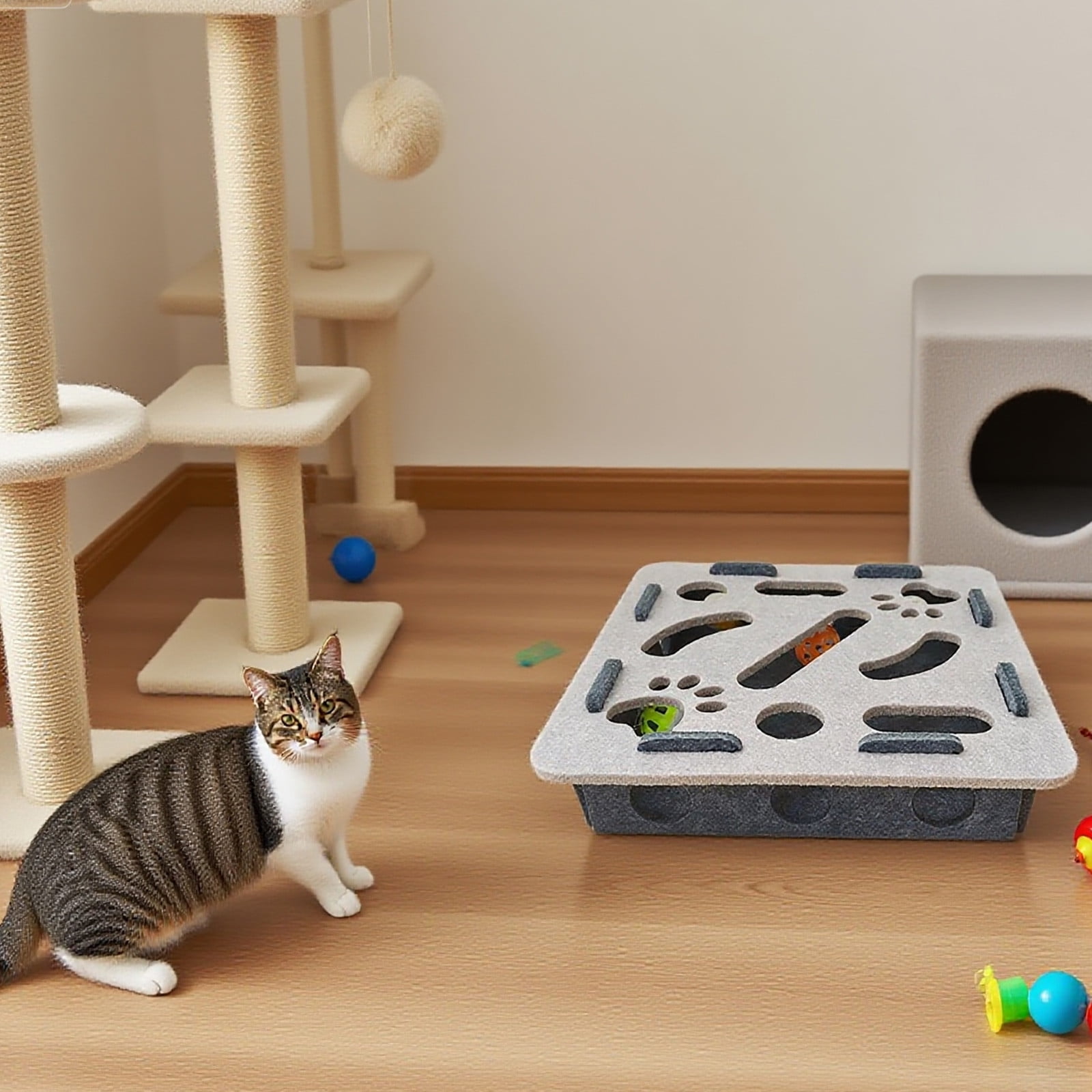 Interactive Cat Puzzle For Indoor Cats Mental Stimulation And ...