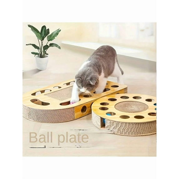 Interactive Cat Scratch Board with Ball Track - Thick Corrugated Paper ...