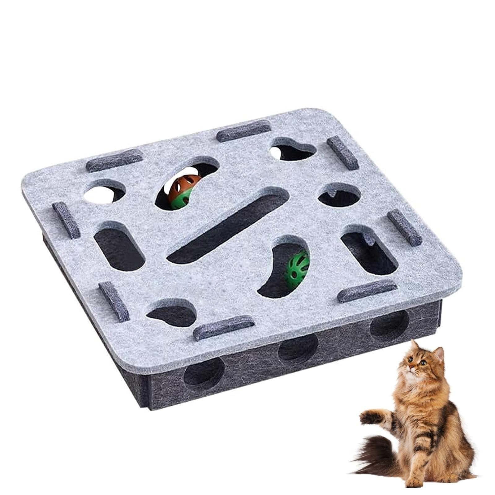 Interactive Cat Scratch Puzzle Box, Enrichment Toy with Maze and Bells ...