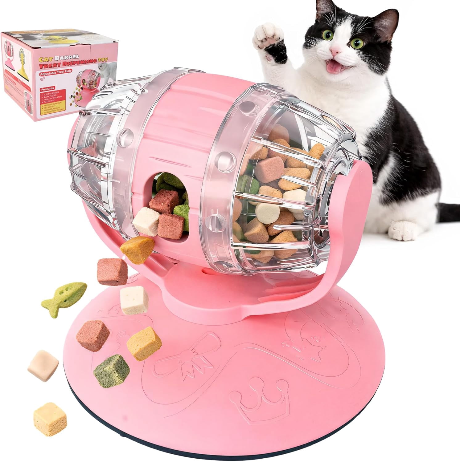 Interactive Cat Slow Feeder Toys, Beer Barrel Interactive Feeder for ...