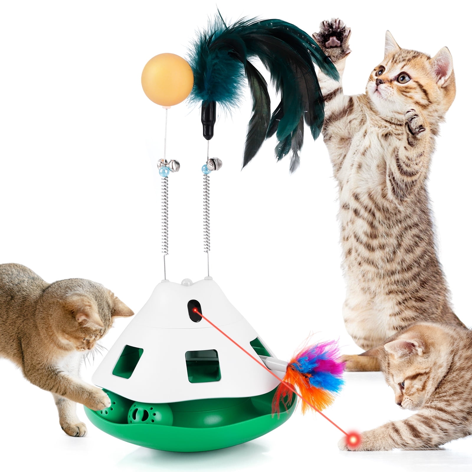 Interactive Cat Toy, Automatic Cat Toys for Indoor Cats, 3-in-1 ...
