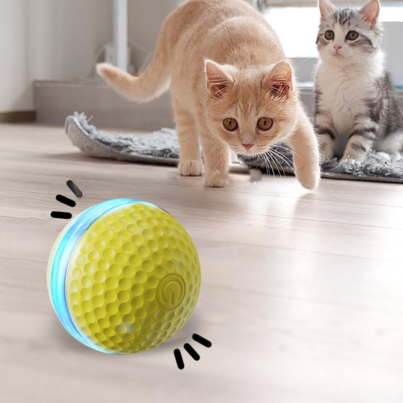 Interactive Cat Toy Automatic Rolling Pet Training Chewing Teething ...