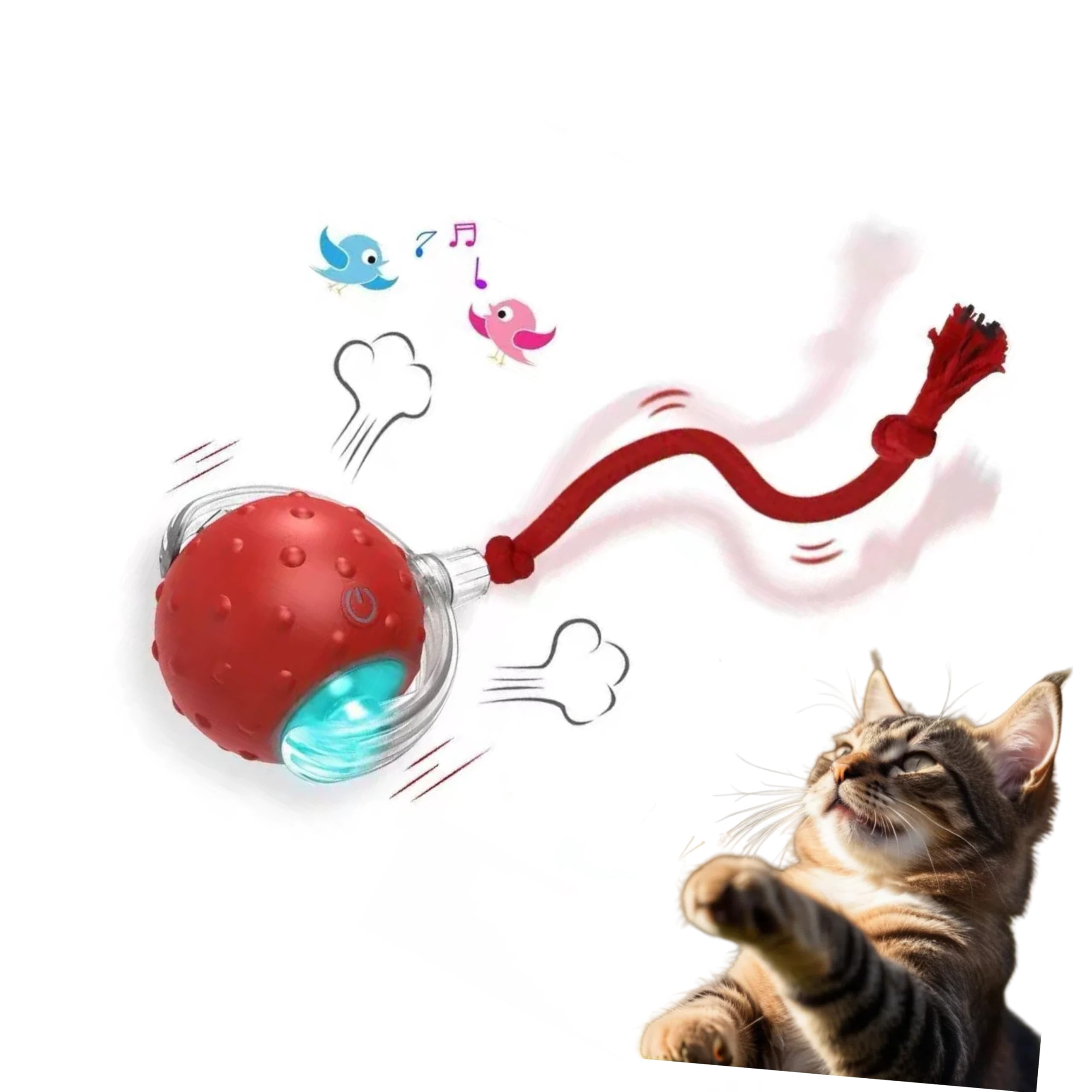 Interactive Cat Toy Ball For Indoor Cats - Motion Activated Automatic ...