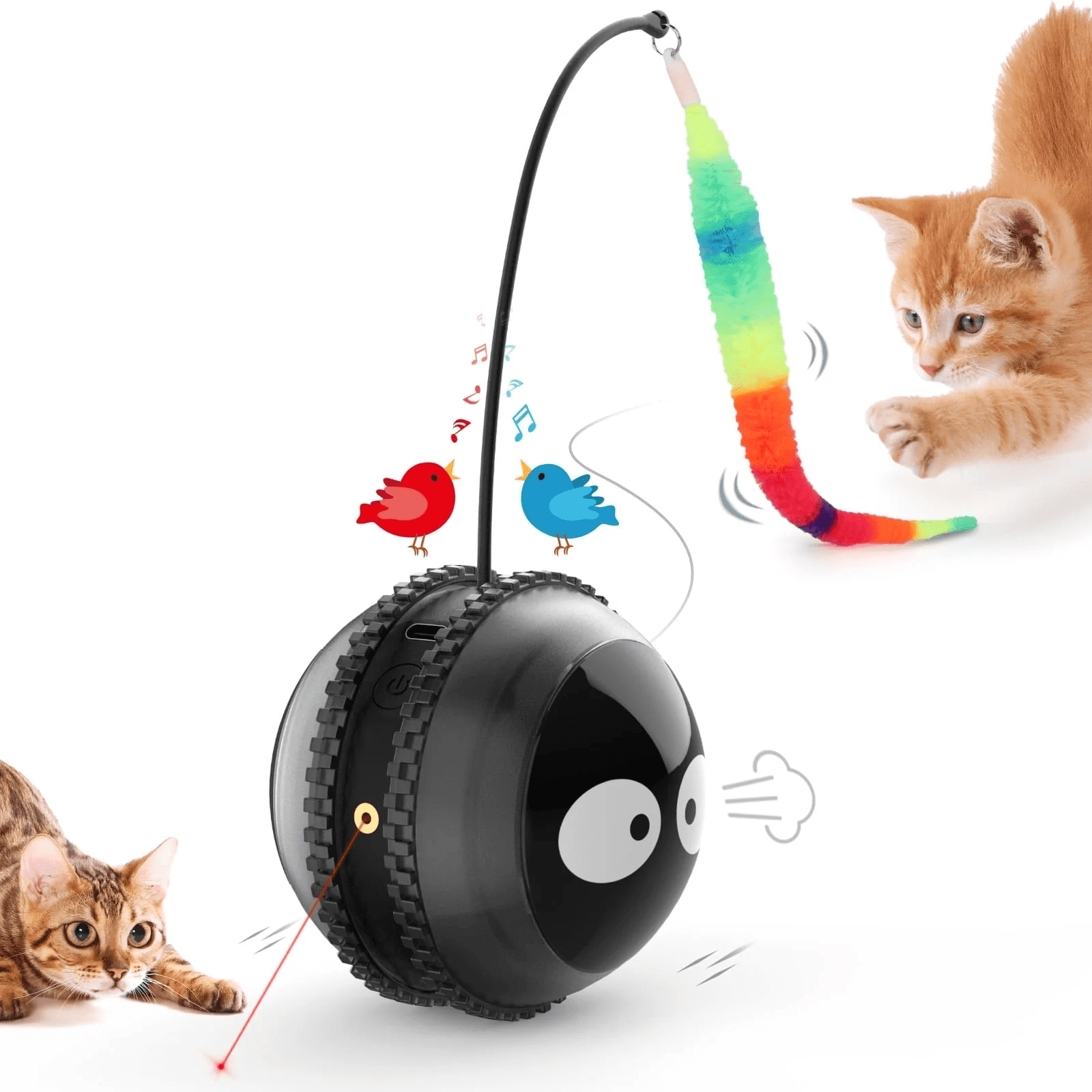 Interactive Cat Toy Ball,FurLove Automatic Rolling Ball for Dogs Cats ...